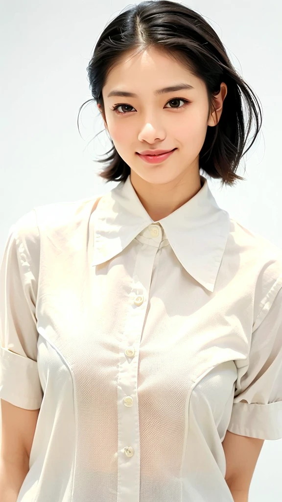 (1 woman:1.99)、(Wide forehead、Very short hair、Very small amount of hair ...