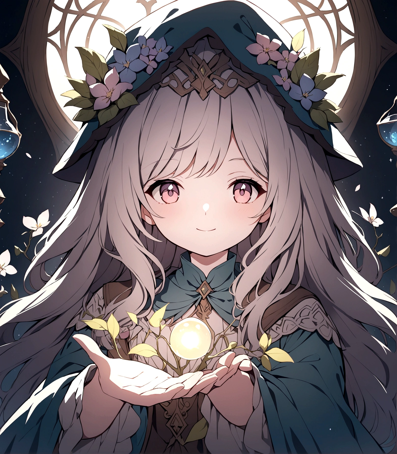 Natural lighting, light smile, coquettish hair, spring ephemeral ...