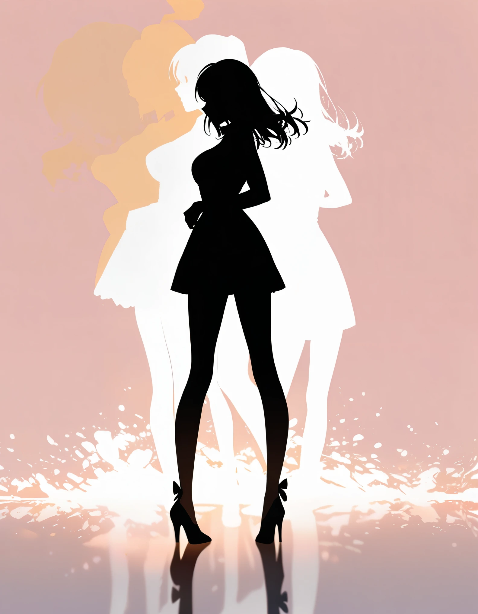 Woman silhouette, Sexy woman's back view, Long Hair, Backlight - SeaArt AI