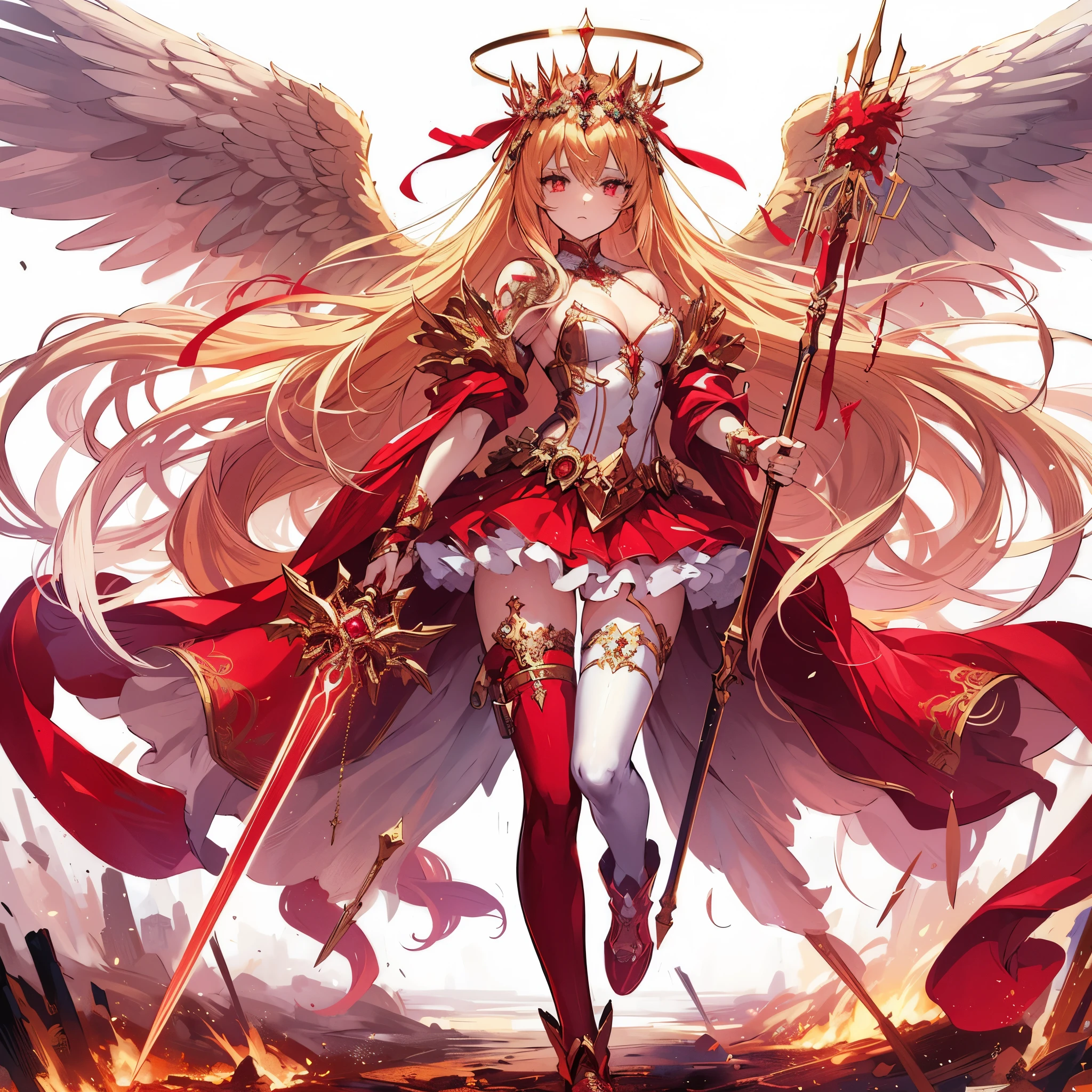Anime angel girl with a sword and wings - SeaArt AI