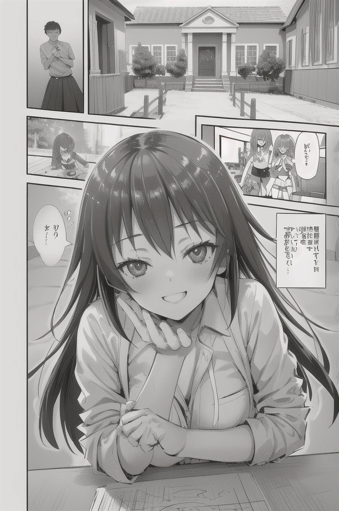 Monochrome,greyscale,comic, fight pose, (best quality, masterpiece ...
