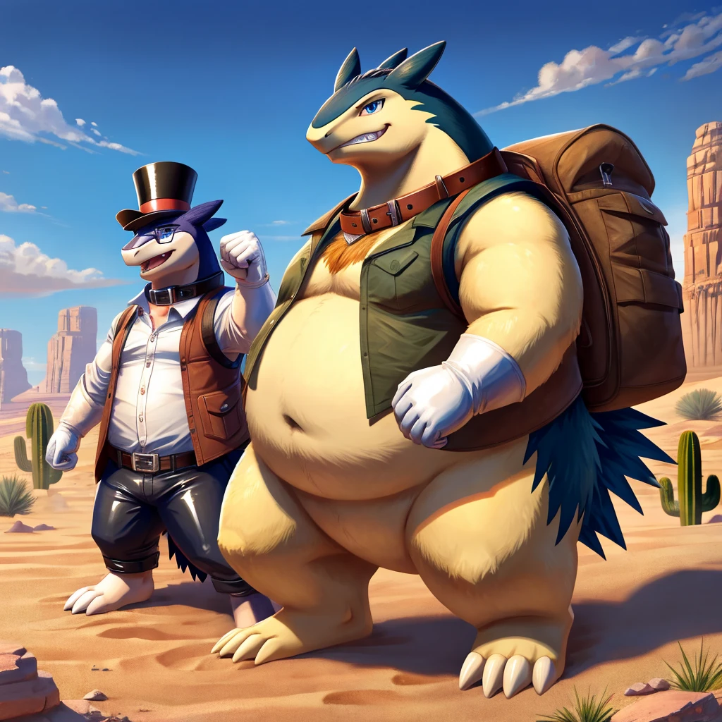 Male, fat, extremely obese, Typhlosion, blue eyes, (posing:1 - SeaArt AI