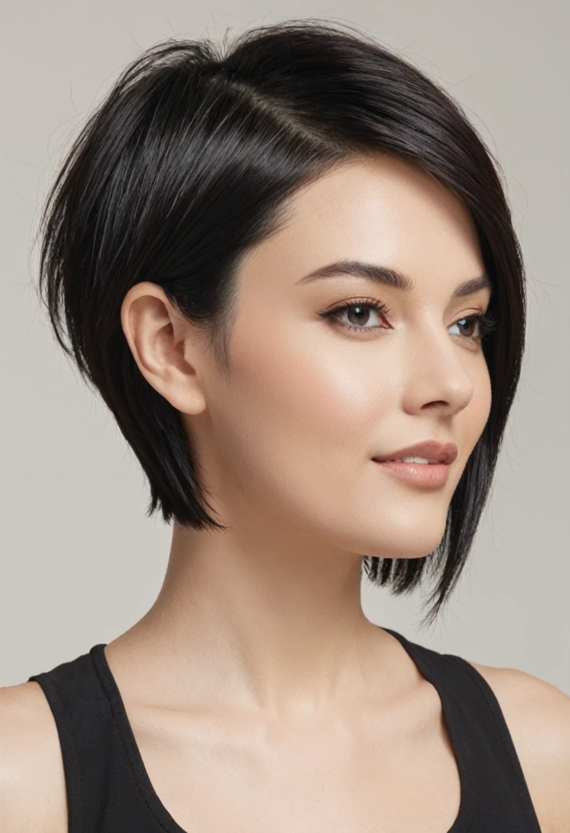Asymmetrical cut long side short side (hairs) - SeaArt AI