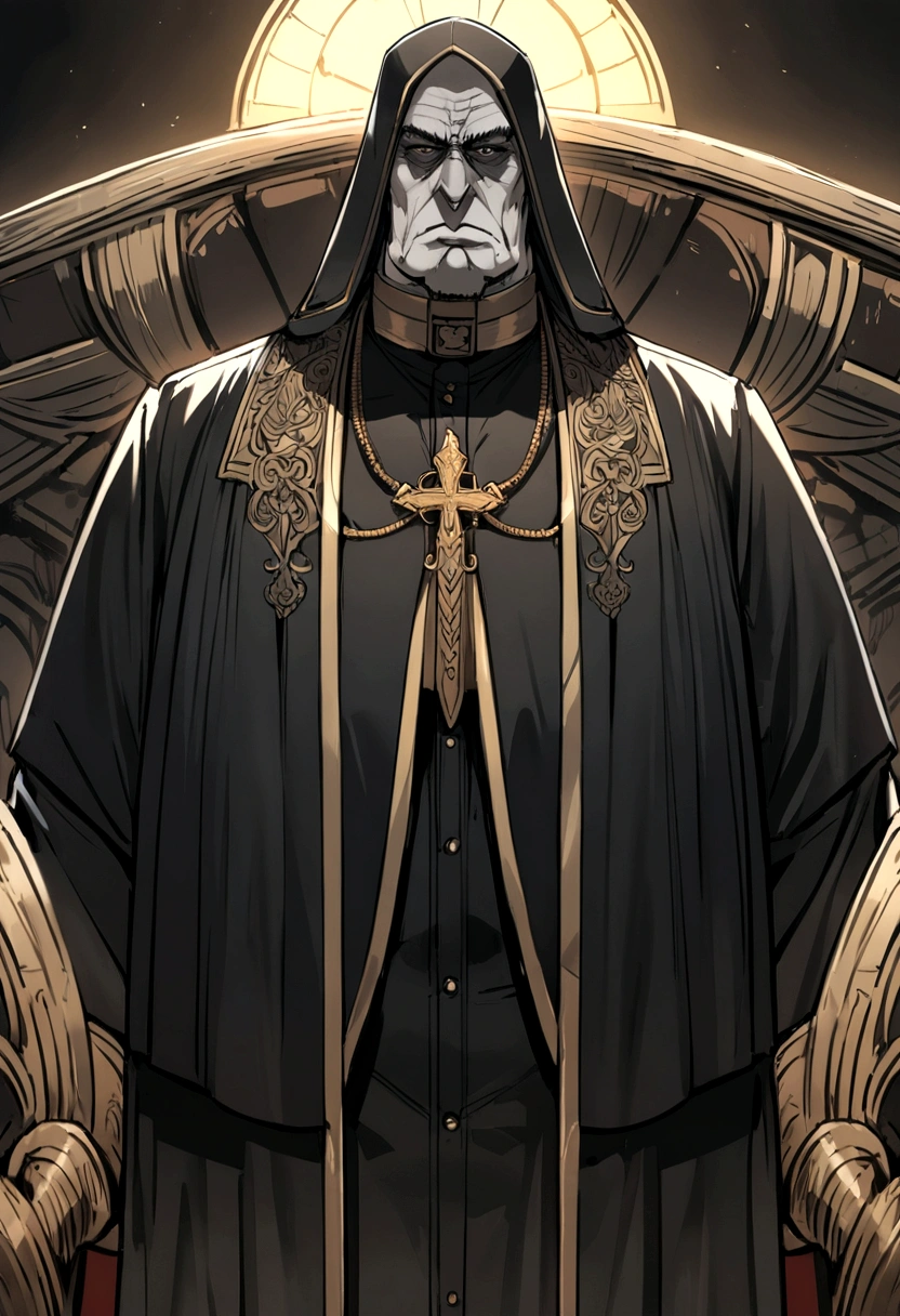 Intimidating large reverend father, modern priest clothes - SeaArt AI
