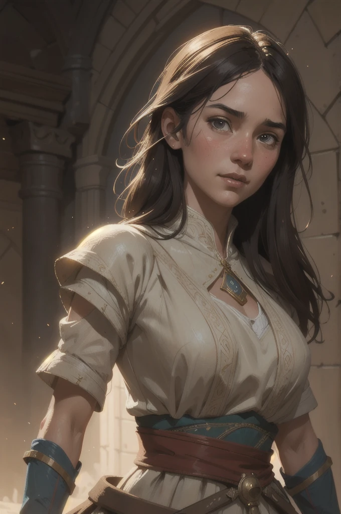 Medieval girl, joyful, hope, close-up portrait, intricate, elegant ...
