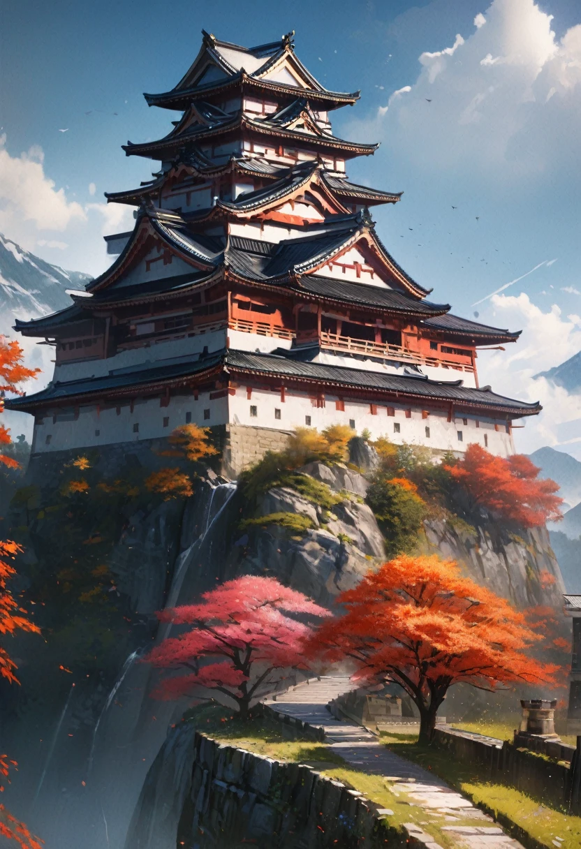 Japanese Castle,nature,Summer sky,Blur the background,Highest quality ...