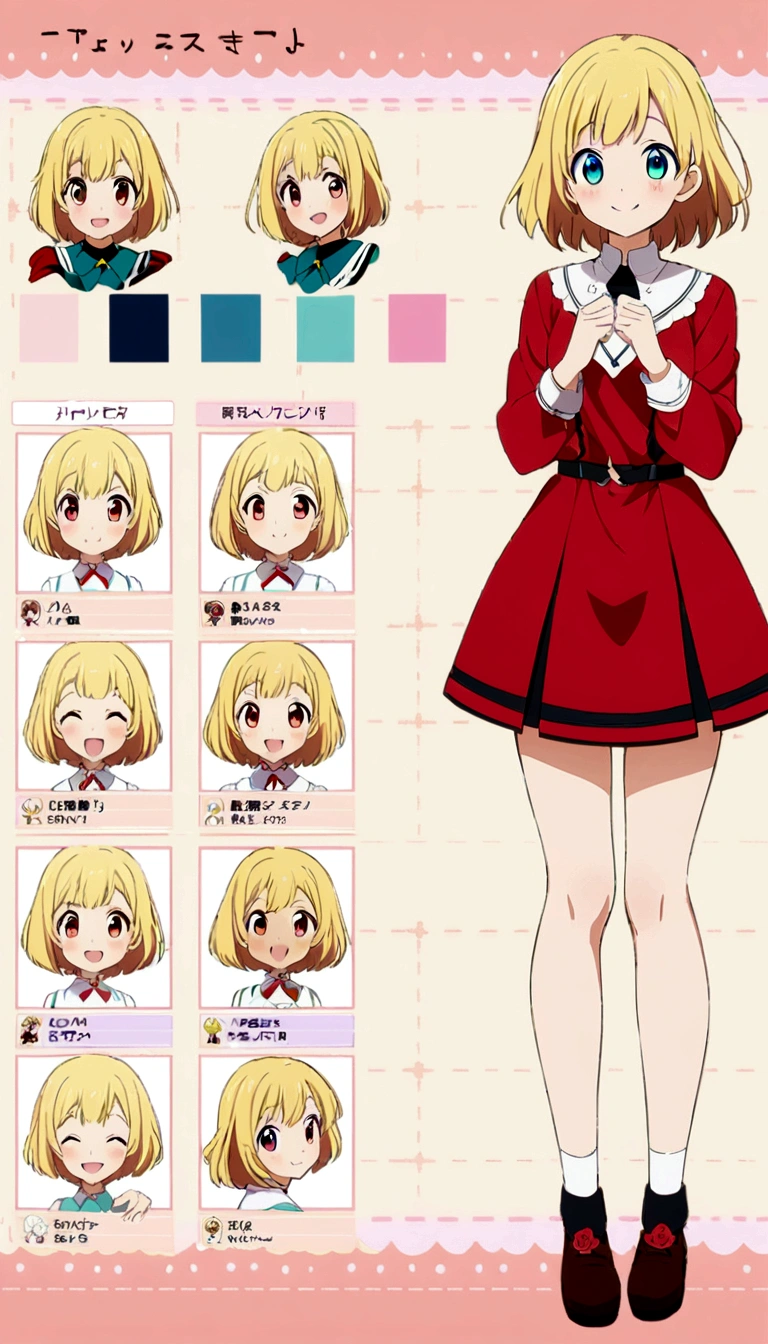 Character design board, anime girl, design, character sheet, just one ...