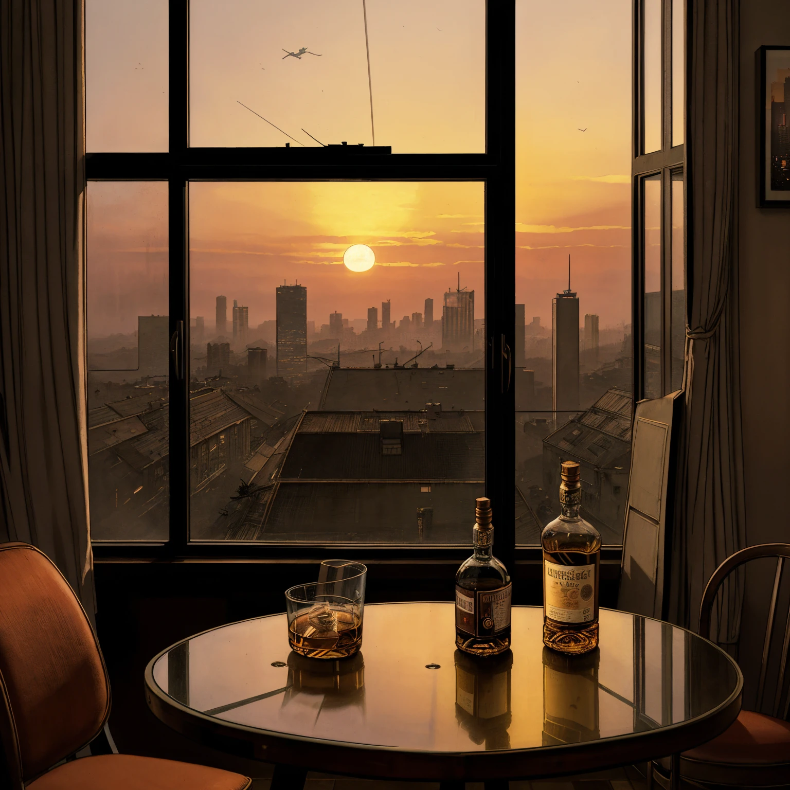 (masterpiece), (cyberpunk living room), (indoor), (window), - SeaArt AI