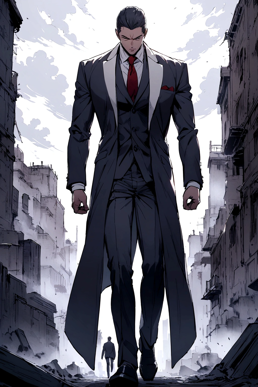 Suited man with no pants and no censorship - SeaArt AI