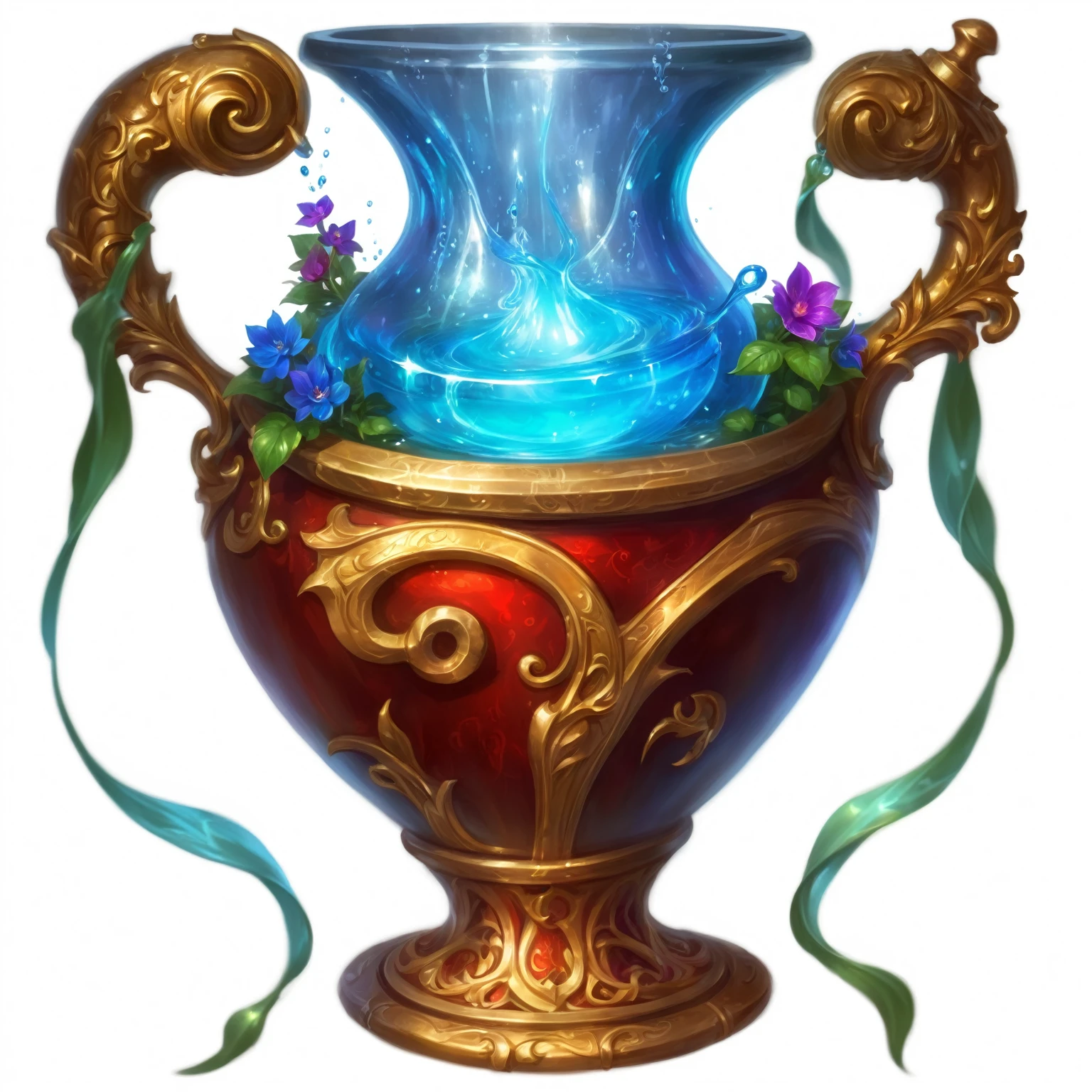 There is a big vase，There is a lot of water in it, Rendering Art ...