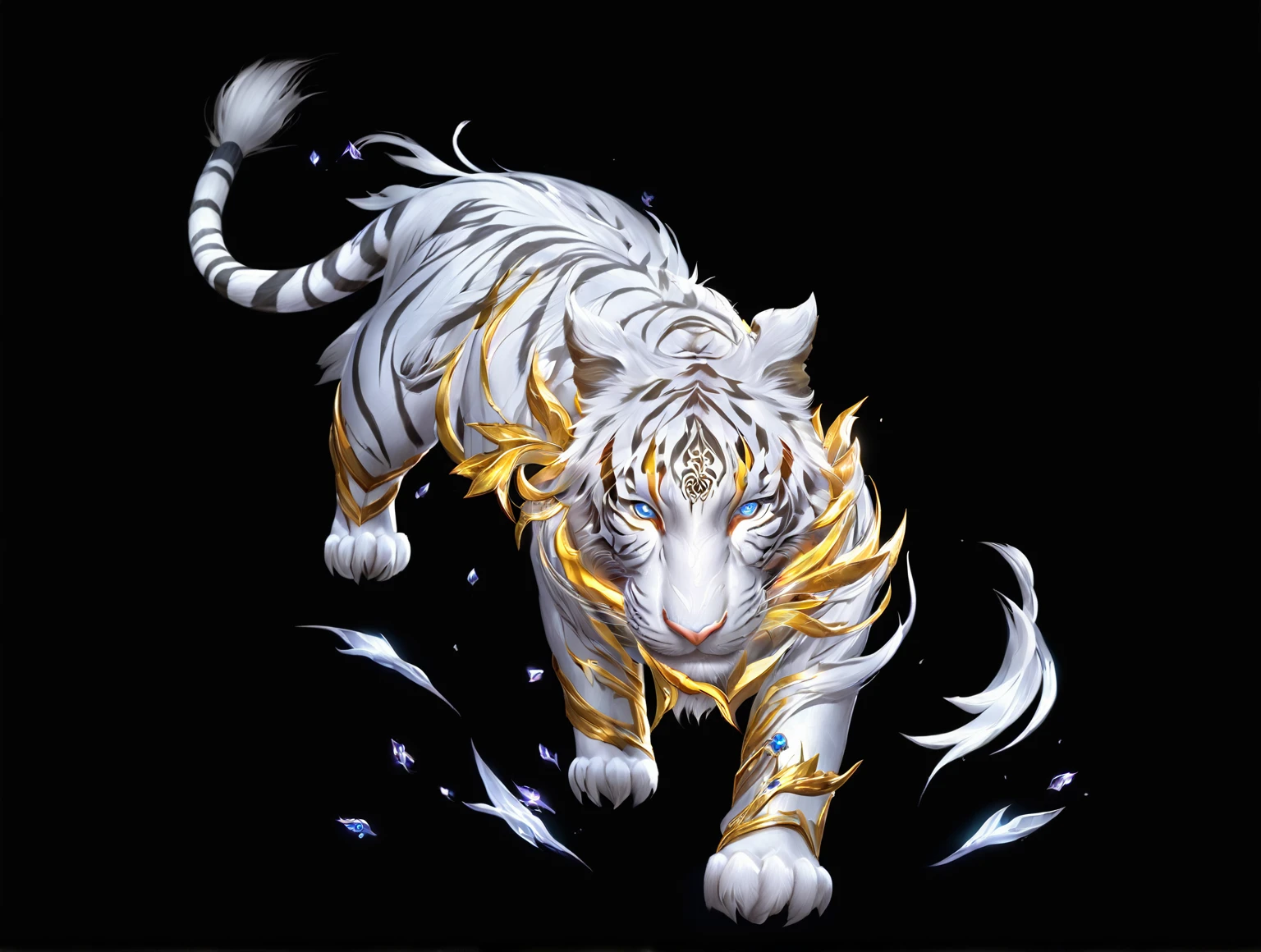 Legendary Skin "White Tiger"，animal，White Magic，中国神话animal - SeaArt AI