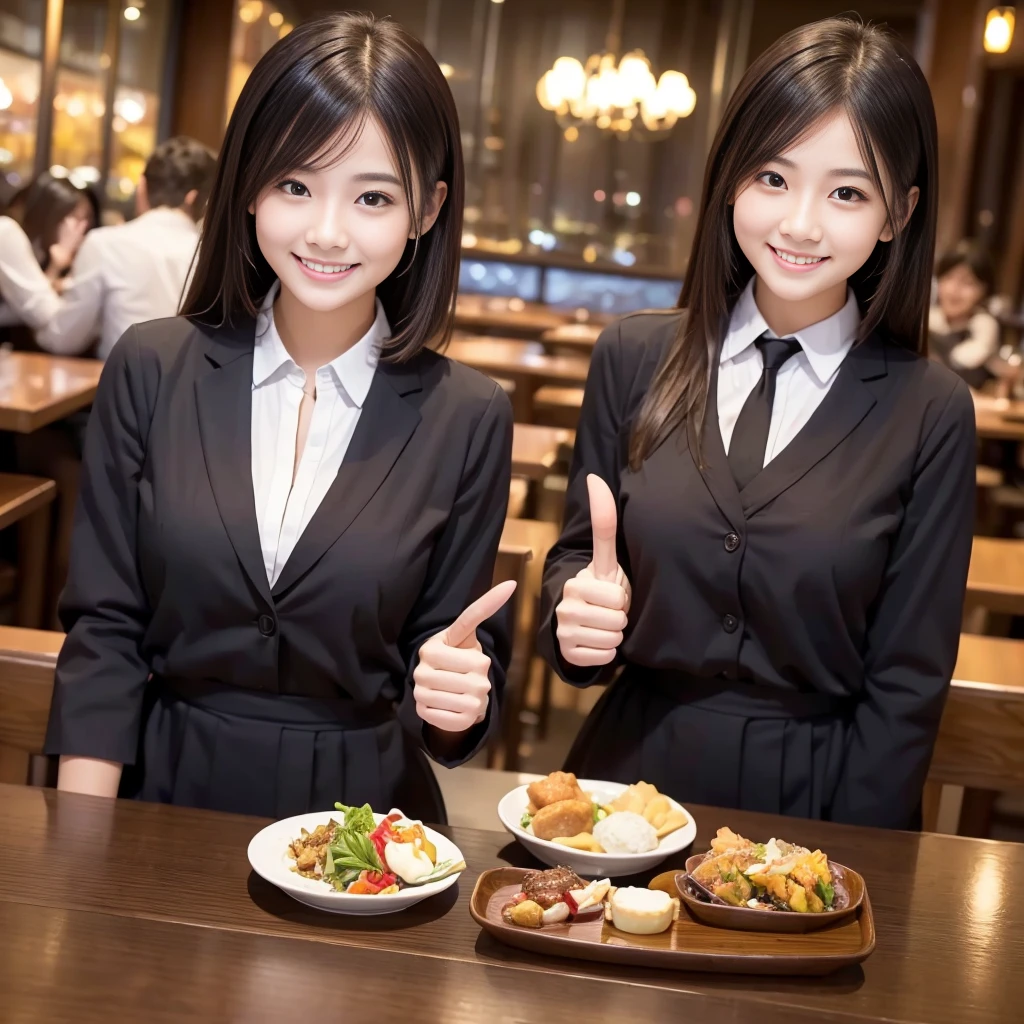 A confident smile, Dining in a restaurant with a beautiful night view - SeaArt AI