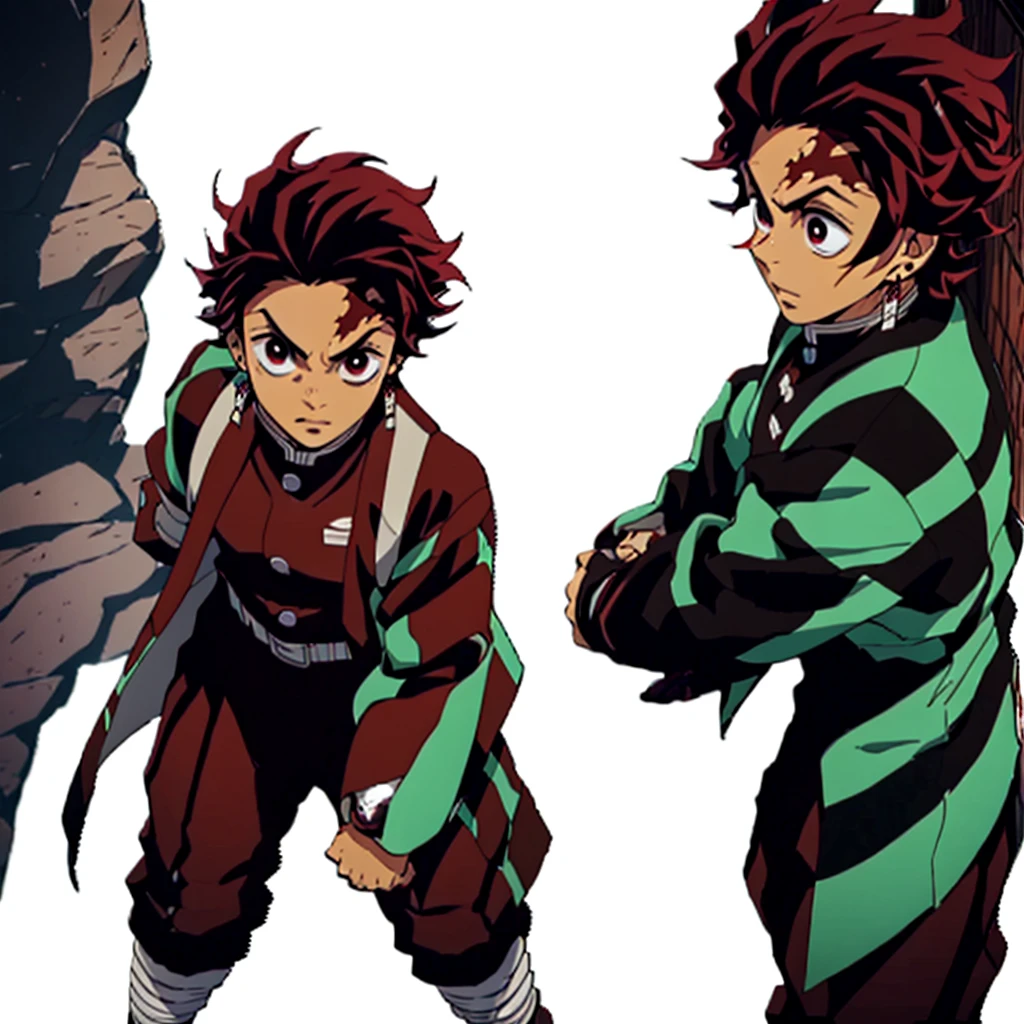 Create a comic slender brown male character with almost straight and ...