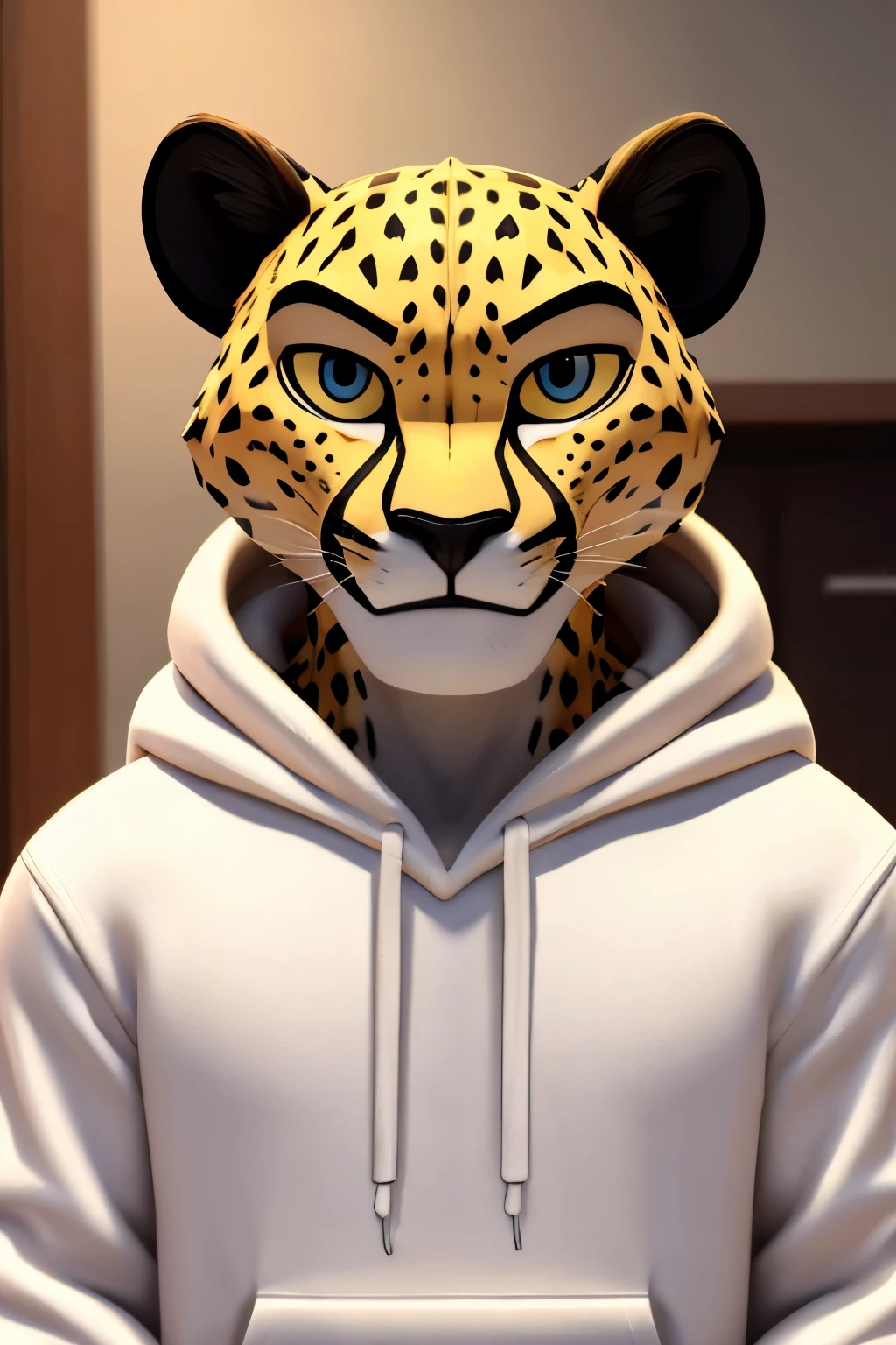 A close up of a person wearing a leopard mask - SeaArt AI