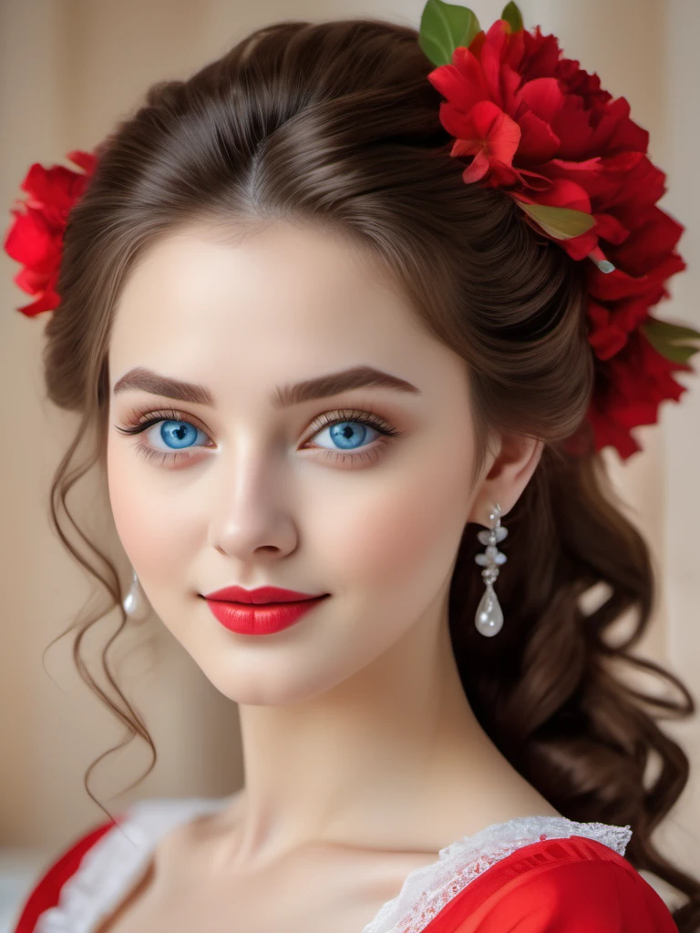 Maid outfit,cute girl,beautiful blue eyes,elaborate hairstyle - SeaArt AI