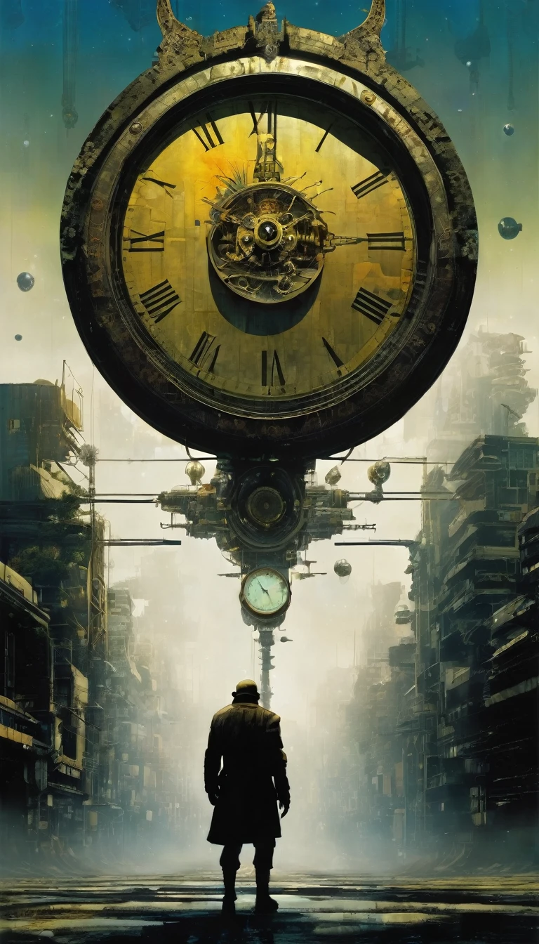 Clockworld futuristic scene:1.5, Dave mckean art inspired - SeaArt AI
