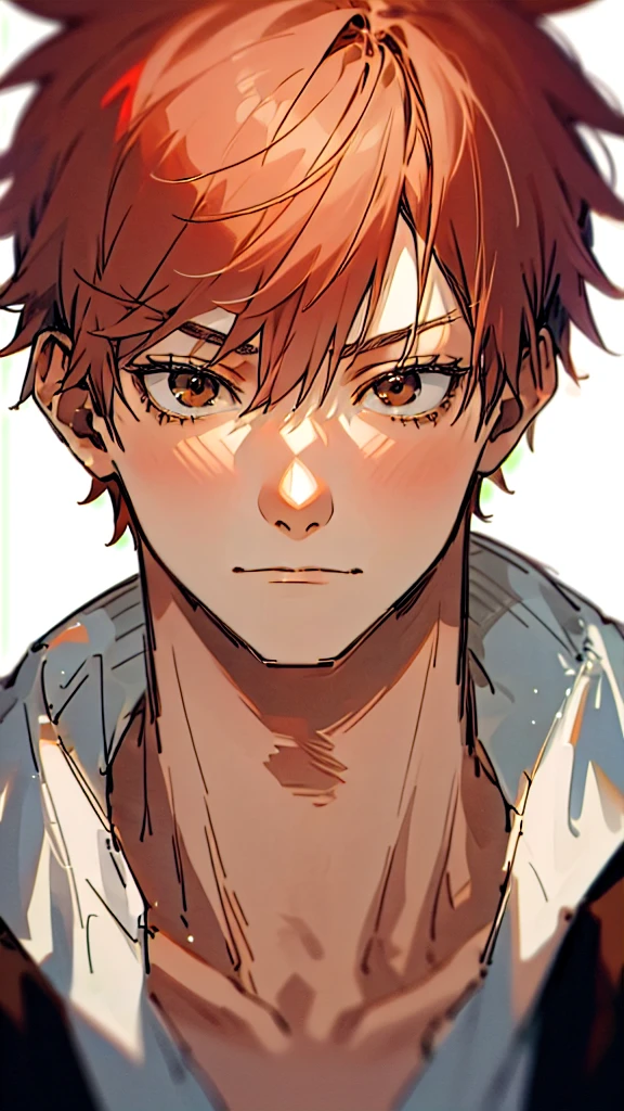 1 ,portrait,Satoru Gojo,pale red hair,short hair,hair between eyes ...