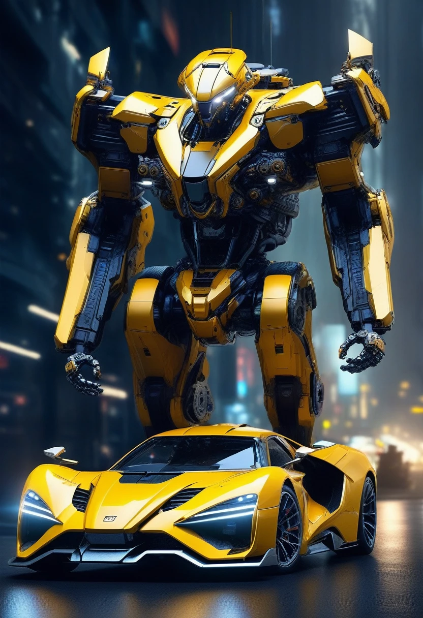 A (mechcd_xl,mech,cyberpunk,shiny,glowing,mechanical parts,joints ...