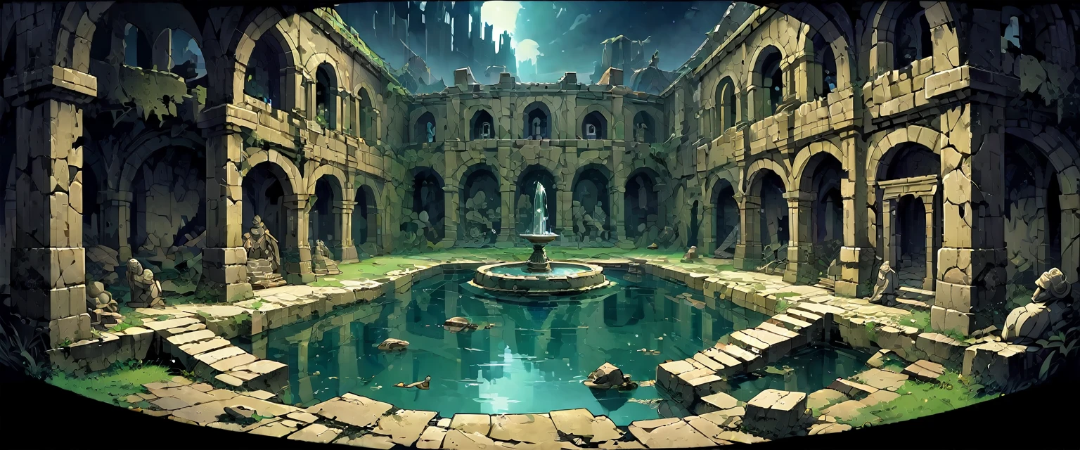 Remains of the Temple(Medieval European Temples)，There are huge broken ...