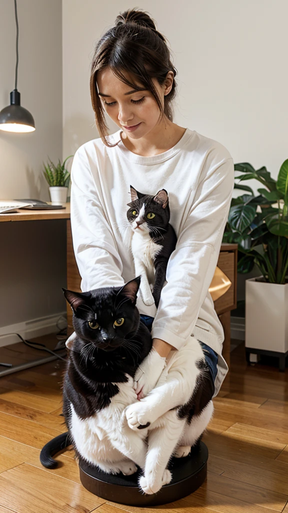Working from home ai cat - SeaArt AI