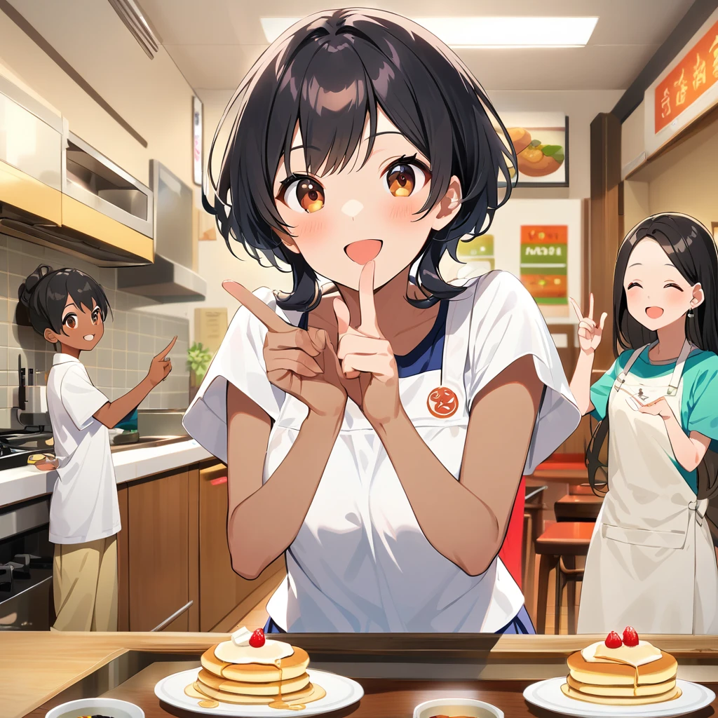 A confident smile, Home kitchen with large windows,Smiling children and ...