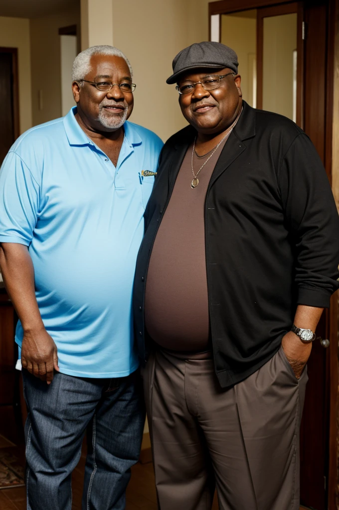 Old fat black man, and an old skinny white woman - SeaArt AI