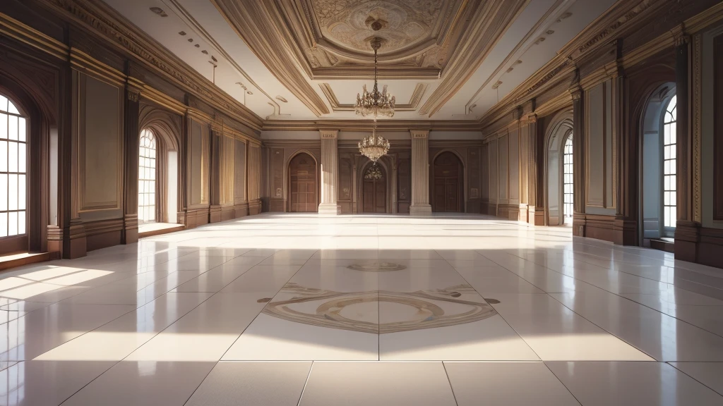 Academic Hall，elegant，High target，White adaptive floor tiles - SeaArt AI