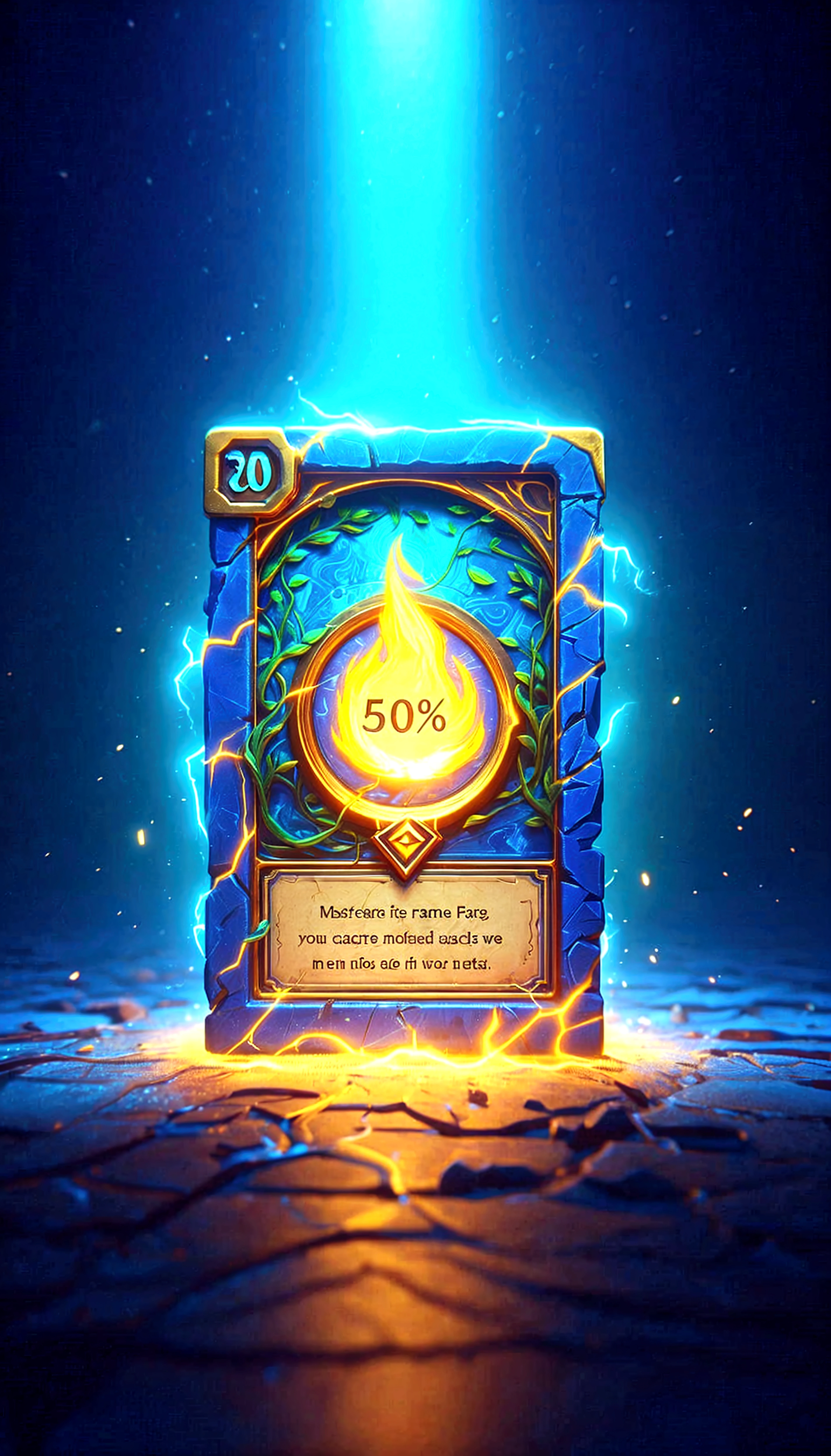 A close up of a card with a glowing flame on it - SeaArt AI