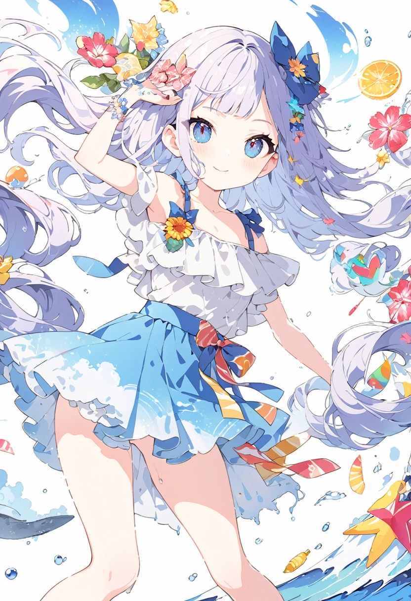 Momoko Sakura Style、8K quality、Intense watercolor,, Watercolor splash ...
