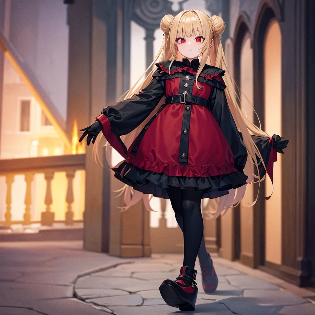 Full body view of an 8 year old Russian vampire girl with blonde hair ...