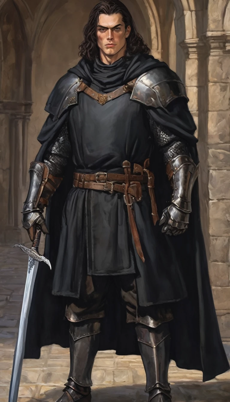 Full-length photo of a 1.80 meter man, 90kg muscle mass, long black ...