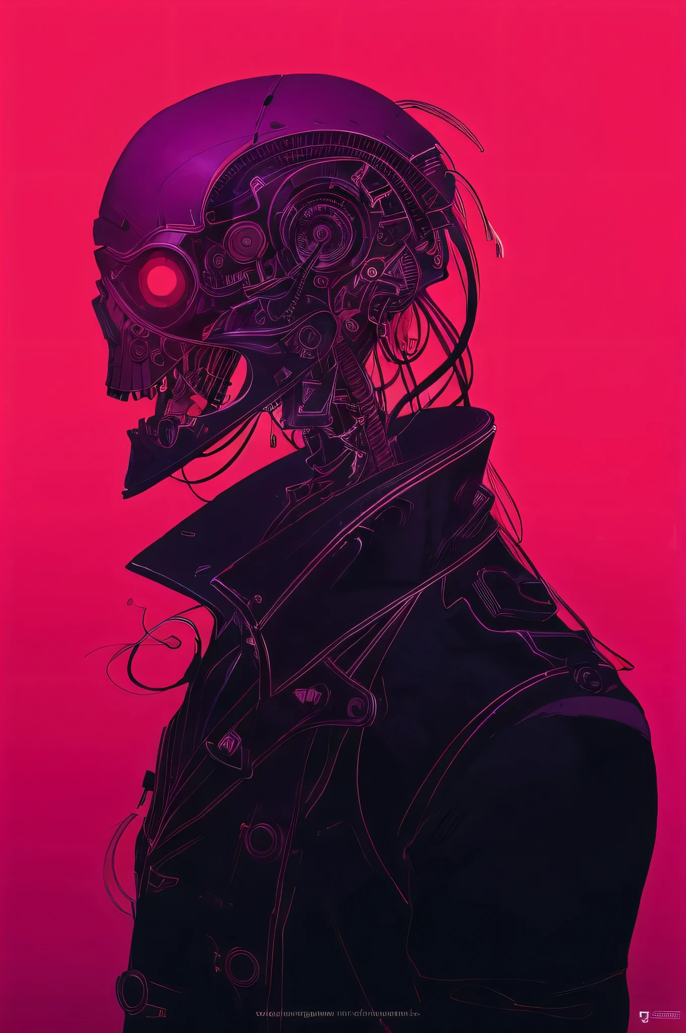 Sinister anaglyphic steampunk, minimal single line art ink and charcoal ...