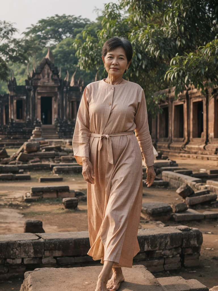 Khin Than Nu, RAW PHOTO, her name is Chariya, high quality, 1 old woman - SeaArt AI