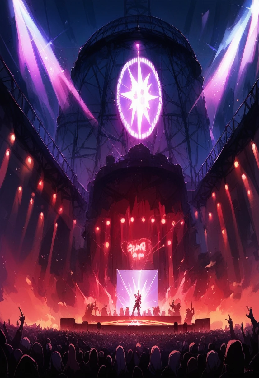 Heavy metal concert stage - SeaArt AI