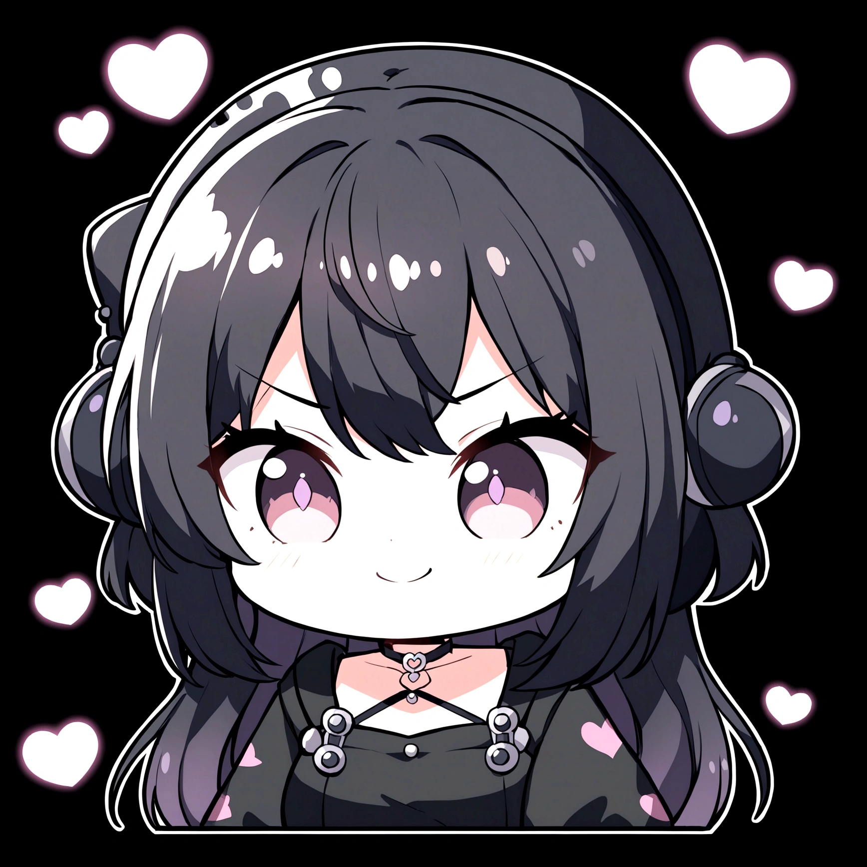 Anime style, chibi, logo illustration, medium shot, emote for twitch ...