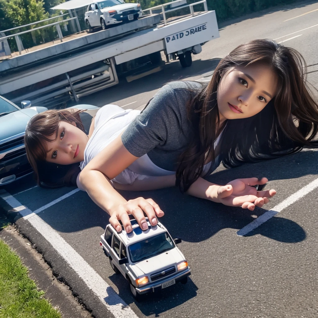 Giantess crush car - SeaArt AI