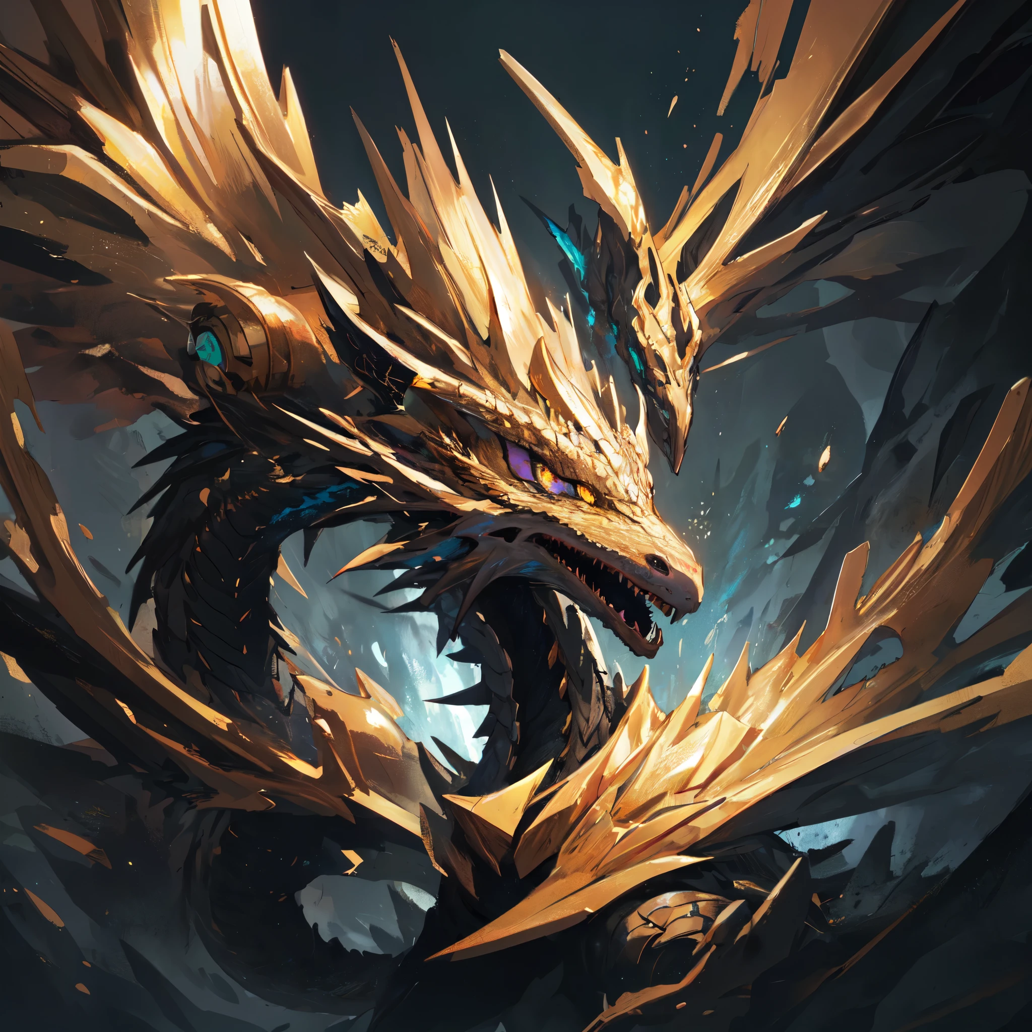 A close up of a dragon with a very big head - SeaArt AI