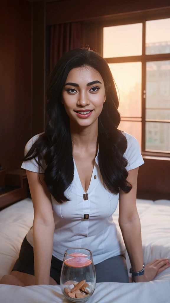 A half body of confident-looking Bangladesh woman with long and thick hair - SeaArt AI