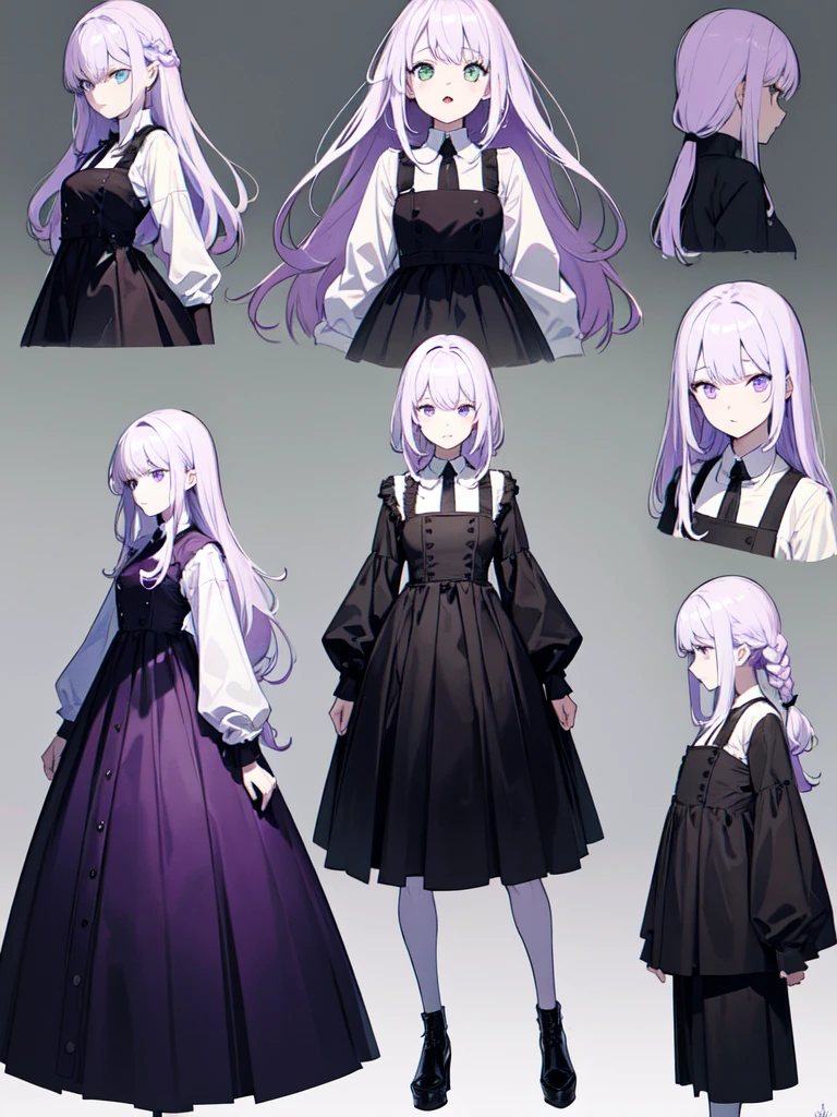 Sketch (Character design sheet, same characters, whole body, Three ...