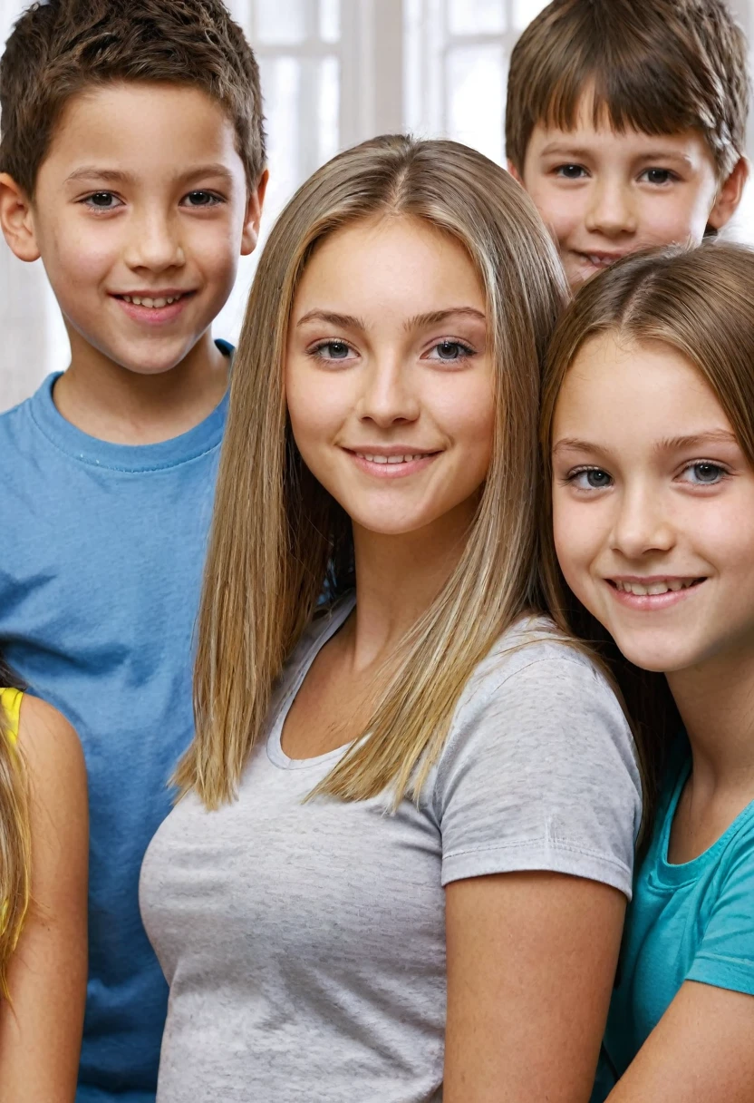 Detailed, best quality, group of people, 2 girls and 3 boys, - SeaArt AI