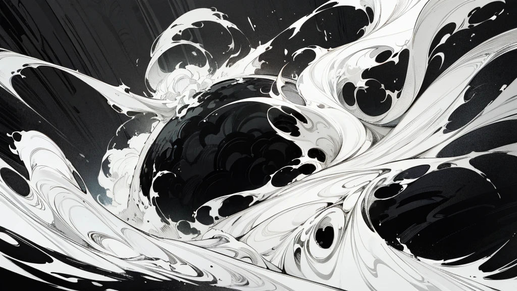 Forest, fire, light, flicker, magical, ink splatter, ink, black and ...