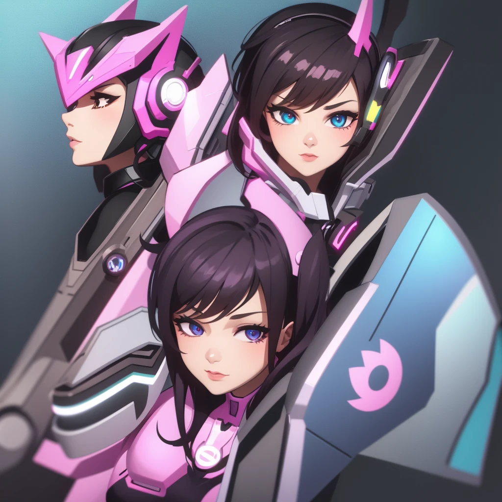 Overwatch dva illustration style - SeaArt AI