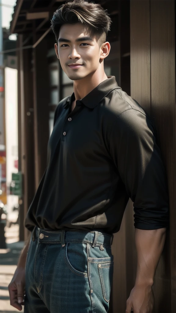 Natural light, realistic, Thai man, ทรงผมสั้น buzz cut, Handsome ...