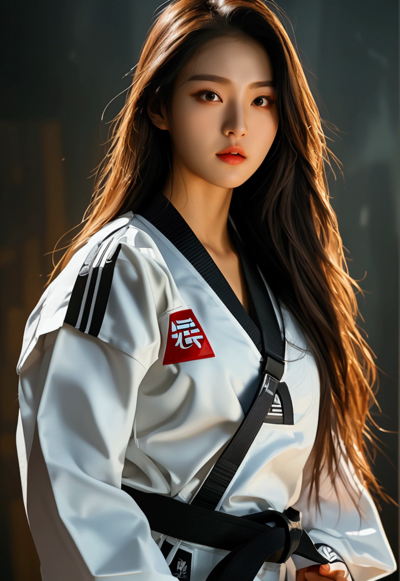 Masterpiece, ultra details, best quality, 1 sexy korean taekwondo girl ...