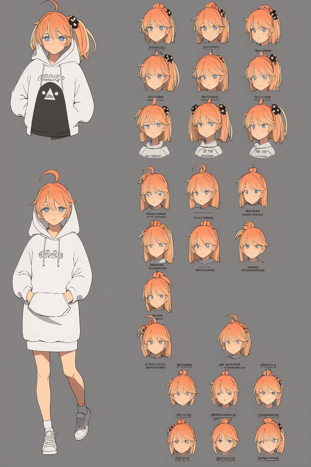 High quality, Detailed, Character Sheet , White Background, Reference ...