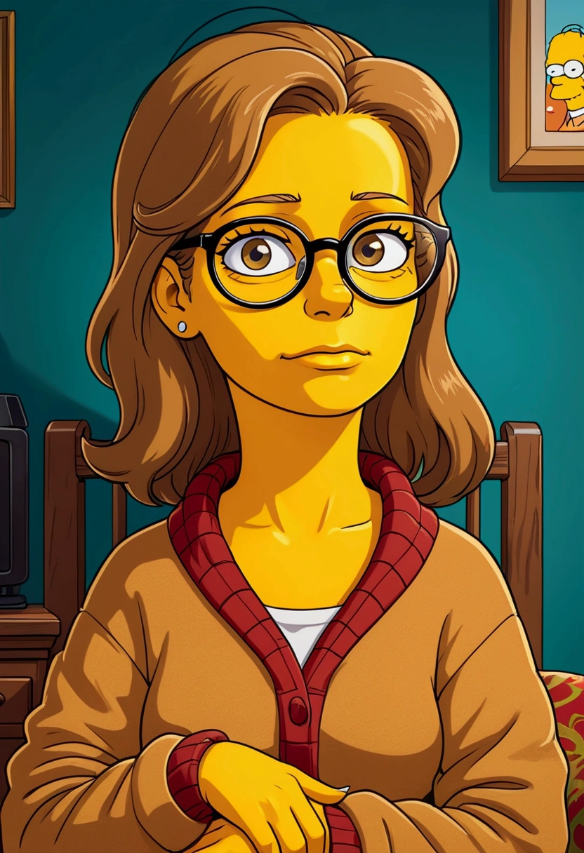 1, Simpsons character, glasses, Simpsons ink style, yellow skin - SeaArt AI