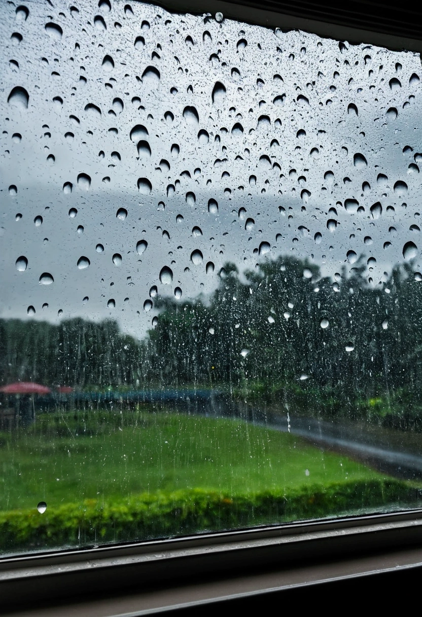 An Open the window that'It's raining outside, storm prompt - SeaArt AI