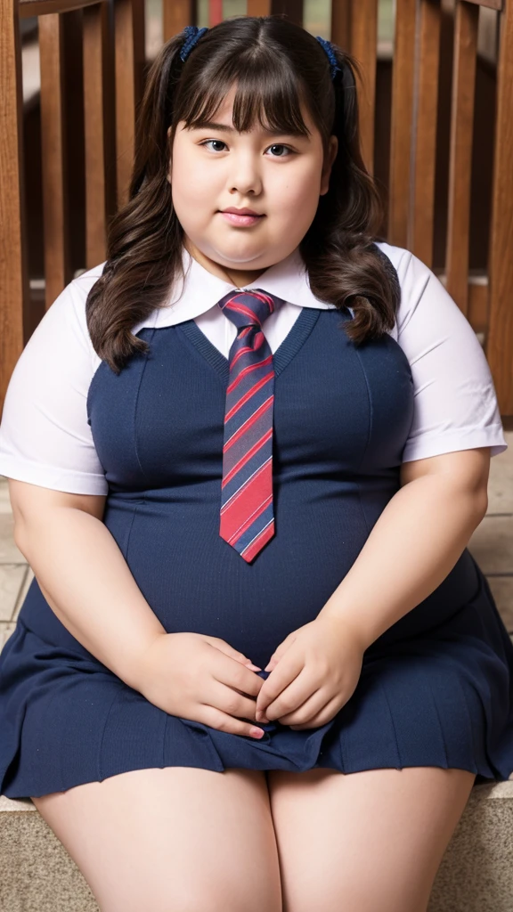 Vety fat school girl ,age 12 years , very obese , very big body - SeaArt AI