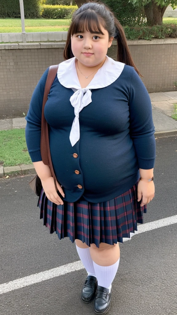 Vety fat school girl ,age 12 years , very obese , very big body - SeaArt AI
