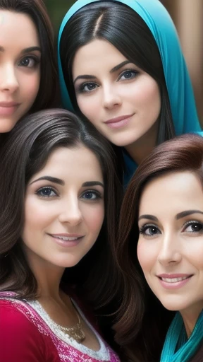 A beautiful group of Jewish women Ashlag focus on the face - SeaArt AI